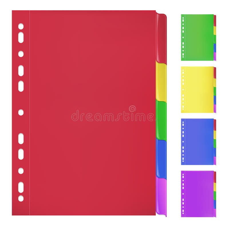 Colorful Folders with Bookmarks Stock Vector - Illustration of evidence ...