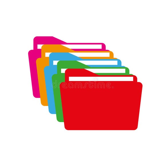 Colorful Folders. Document Organizer. File Storage. Vector Illustration ...