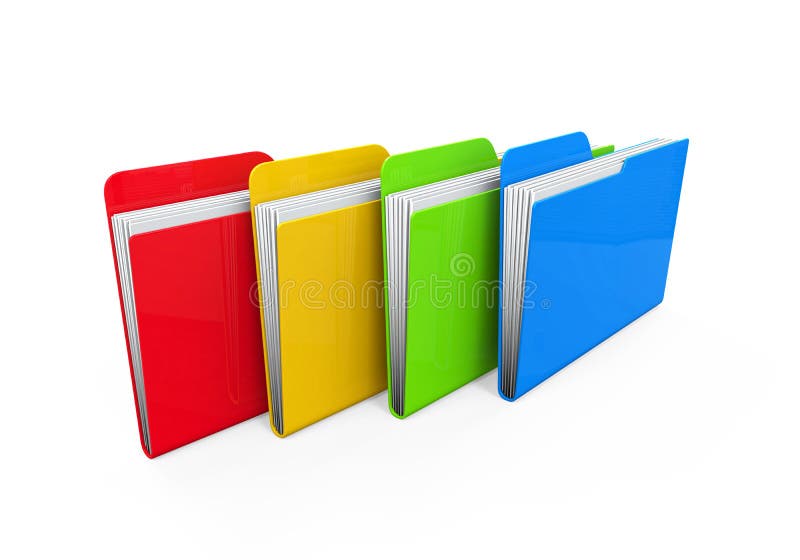 Colorful Office Folders stock illustration. Illustration of form - 30775702