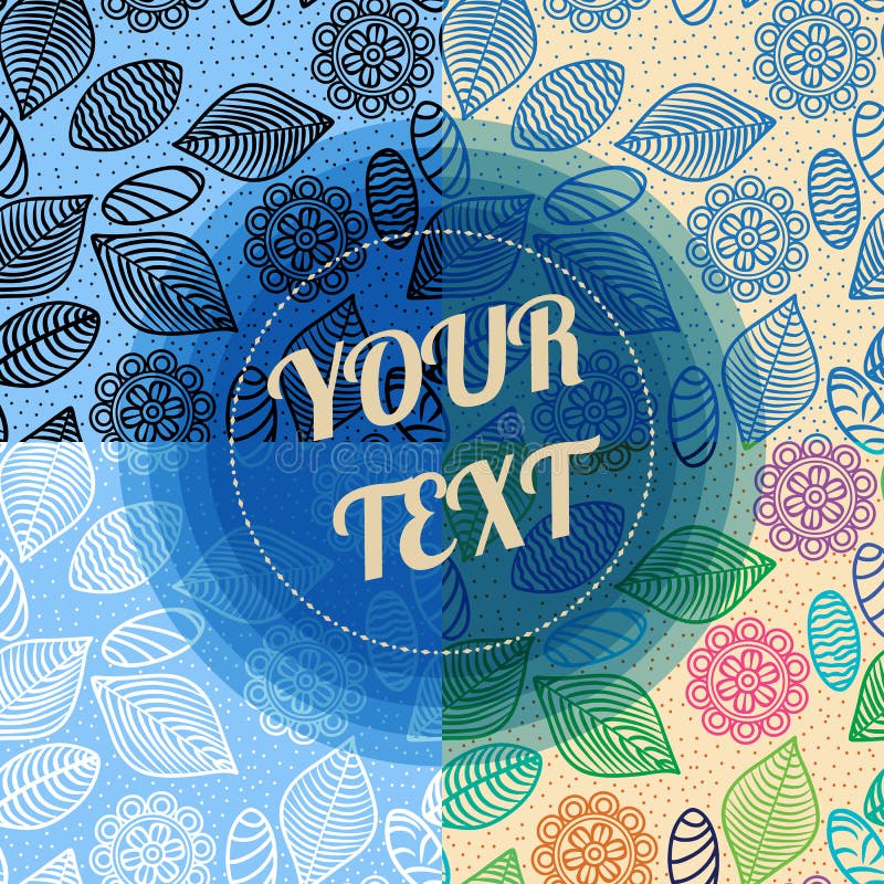 Colorful Foliage Abstract Pattern with Minimal Round Text Box Design ...
