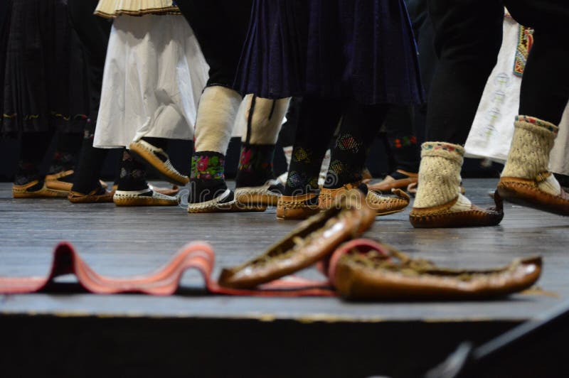 Colorful Folk Costume and Dance Stock Image - Image of fashion, spring ...