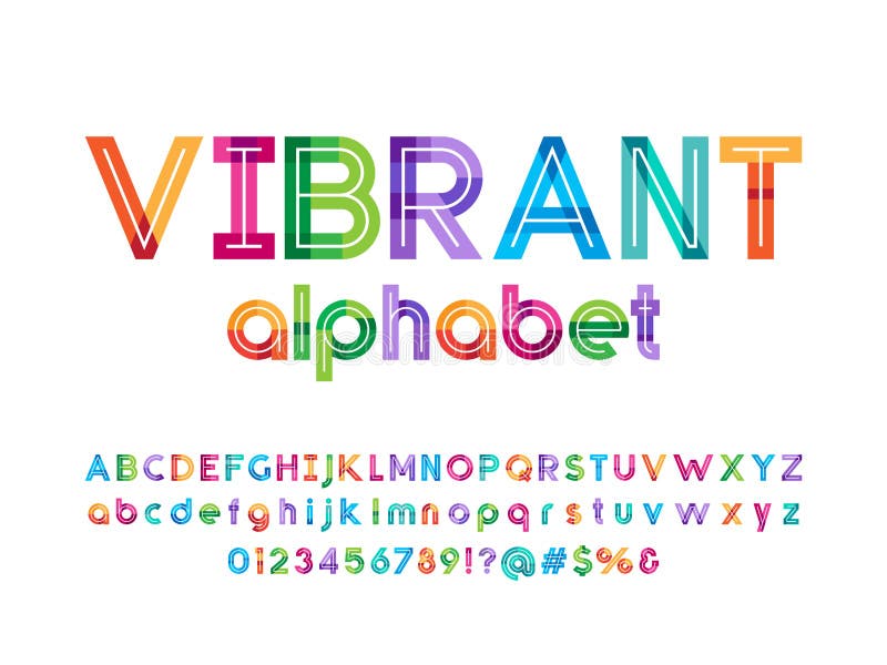 Colorful font stock vector. Illustration of typeface - 184180877
