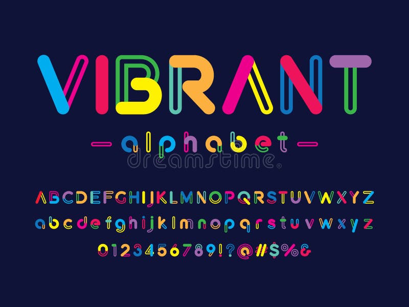 Colorful font stock vector. Illustration of children - 143409322