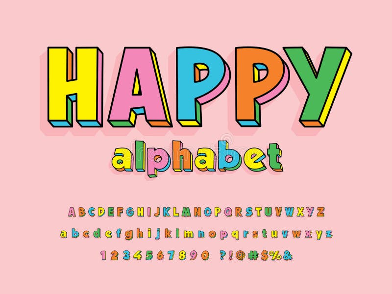 Colorful font stock vector. Illustration of typeface - 150489536