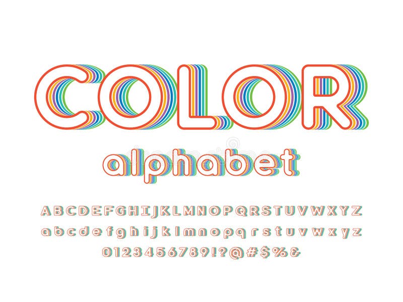 Colorful font stock vector. Illustration of sign, stripe - 151381026