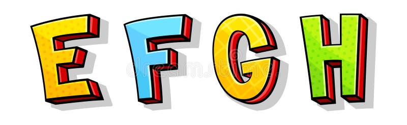 Colorful Font with Volume Letters Isolated on White Background Vector ... Colorful Font with Volume Letters Isolated on White Background Vector ...