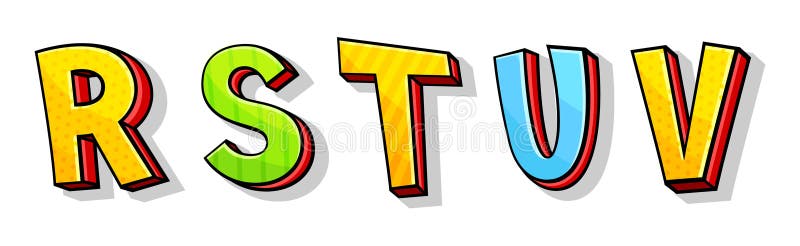 Colorful Font with Volume Letters Isolated on White Background Vector ... Colorful Font with Volume Letters Isolated on White Background Vector ...