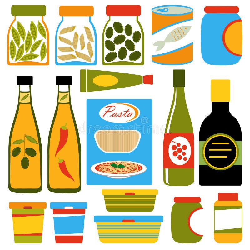 Colorful food composition stock vector. Illustration of kitchen - 25469665