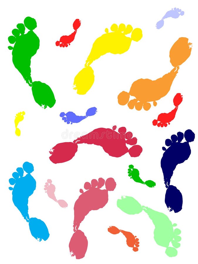 Print of Foots of the Child Stock Illustration - Illustration of curves ...