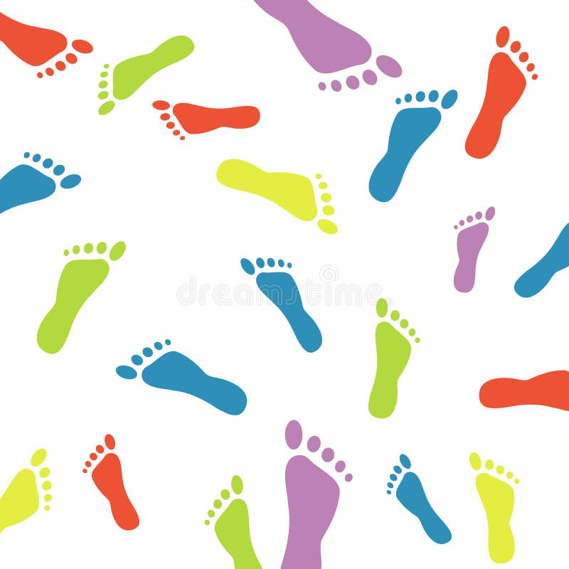 Colourful Footprint Icons stock illustration. Illustration of graphic ...