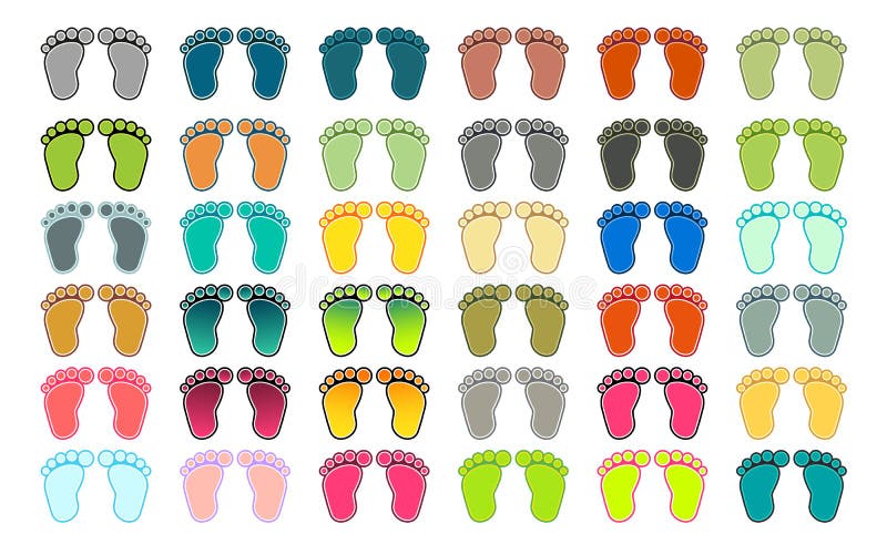 Colorful Footprints Stock Images - Image: 34260624
