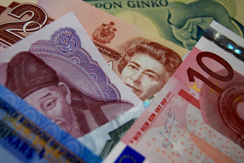 Colorful Foreign Currency Bank Notes Bills Stock Photo - Image of ...
