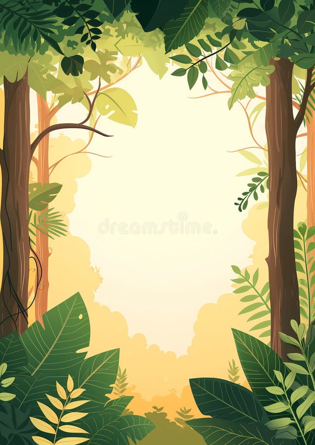 Colorful Forest Vertical Illustration with Copy Space Stock ...