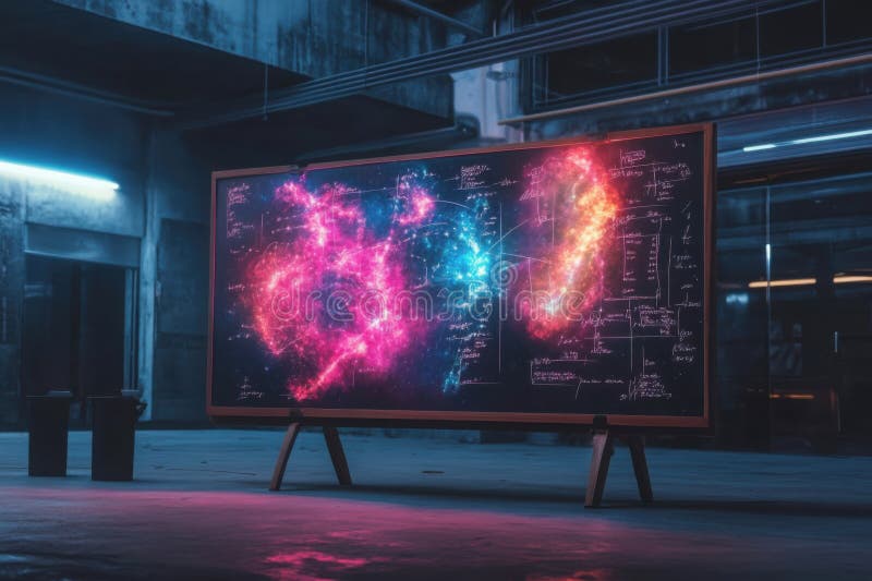 Colorful Formulas and Cosmic Visuals Transform a Classroom Board in an ...