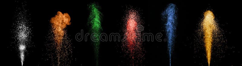 Colorful Fountain Fireworks Stream into Dark Night Stock Image - Image ...