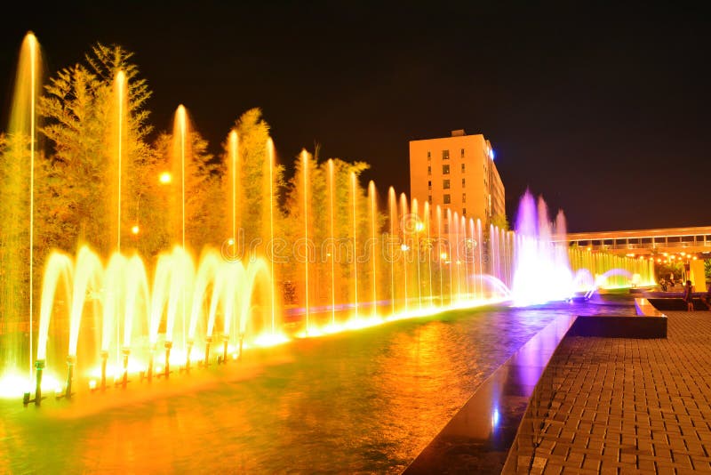 Colorful Fountain. stock photo. Image of fountain, alive - 44864416