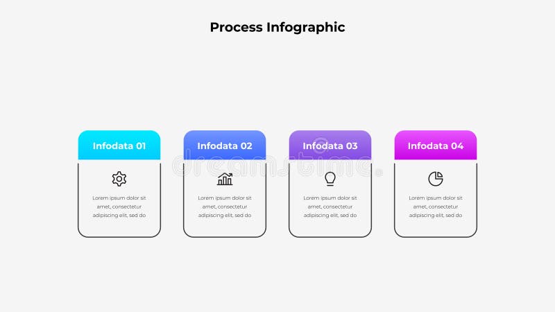 Four-step Infographics are Curved with Text Inside Stock Illustration ...