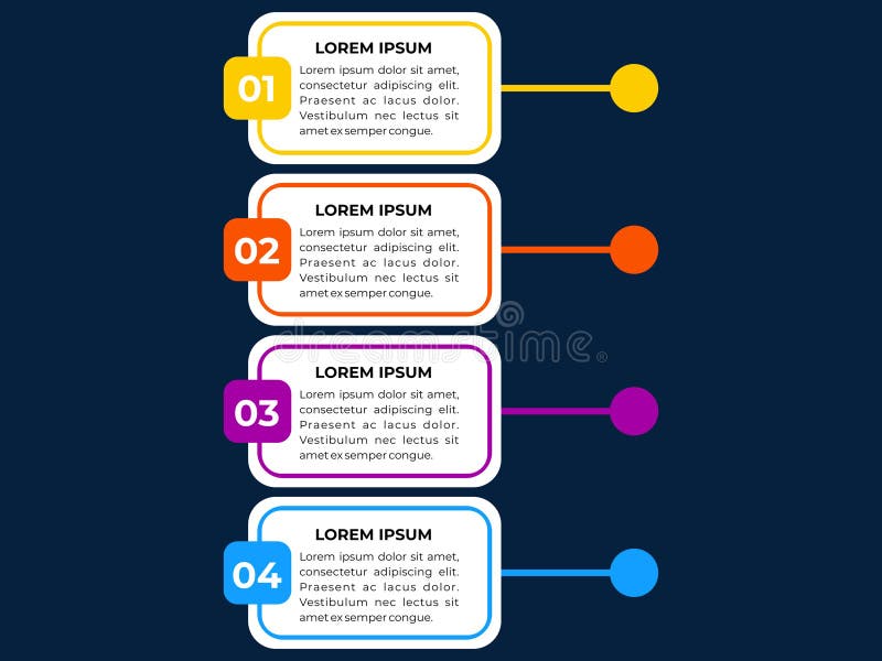 Colorful Four-Step Vertical Infographic with Numbered Rectangles for ...