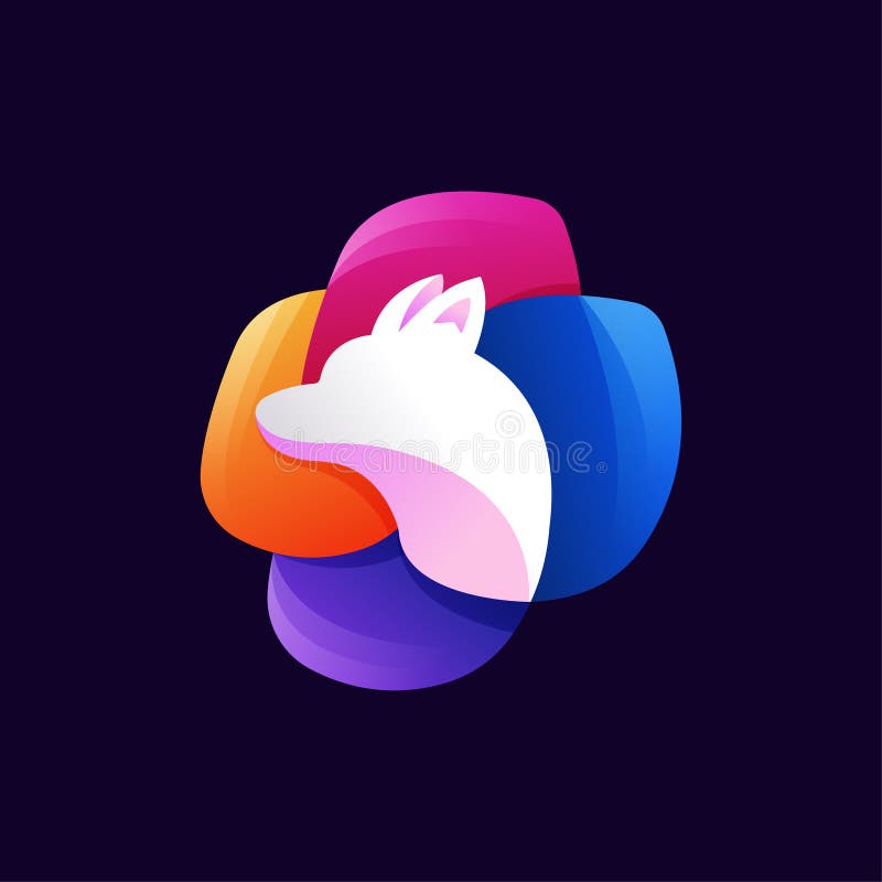 Colorful Fox Gradient Artwork Logo Template Stock Illustration ...