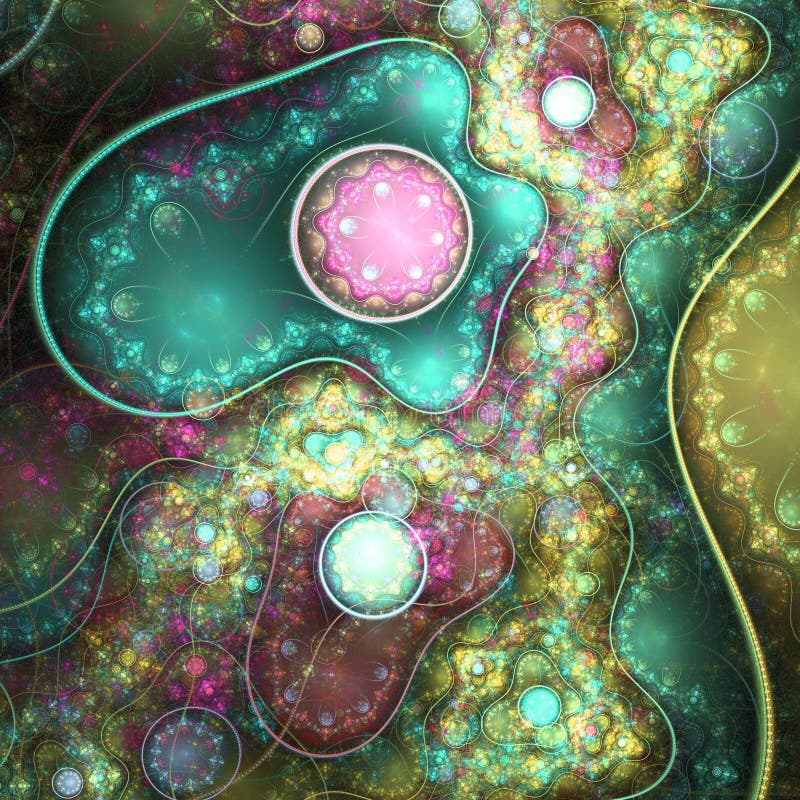 Colorful Fractal Clockwork Pattern Stock Illustration - Illustration of ...