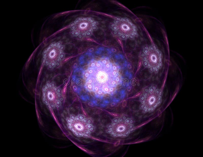 Colorful Fractal Rings, Digital Artwork Stock Illustration ...