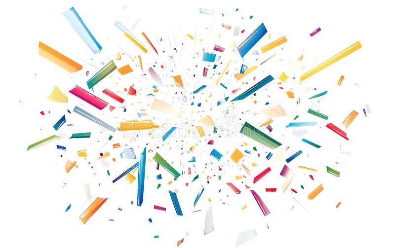 Colorful Fragments Exploding in a Dynamic Display, Creating an Artistic ...