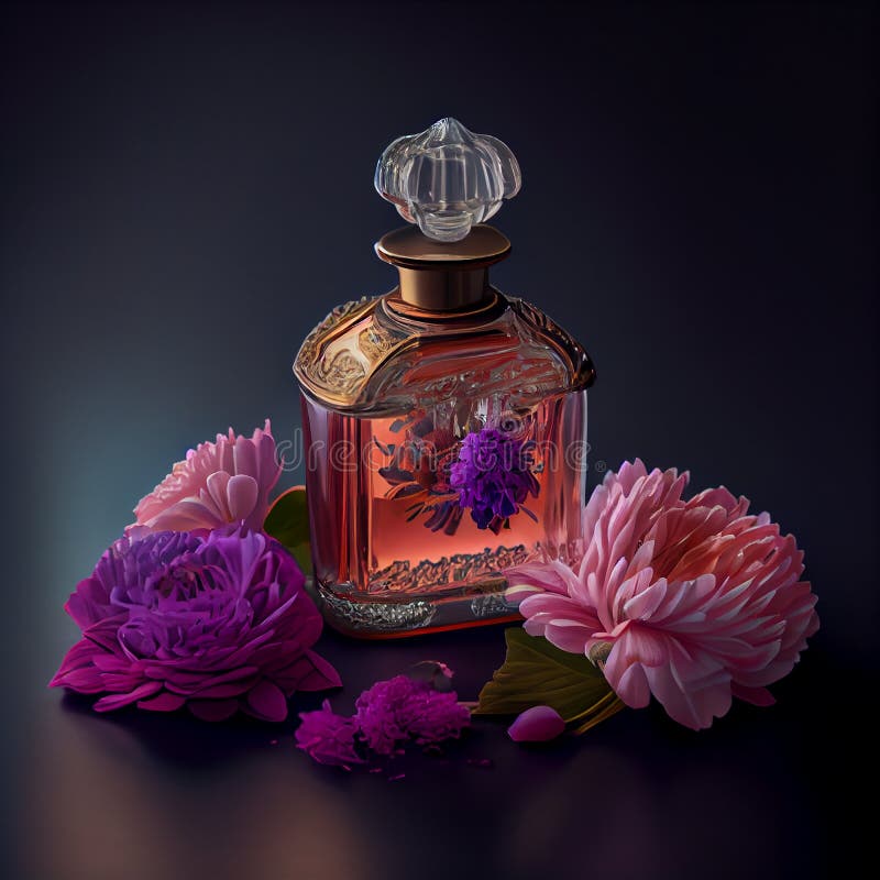 Colorful Fragrant Perfume in Flowers. Illustration Generative AI Stock ...
