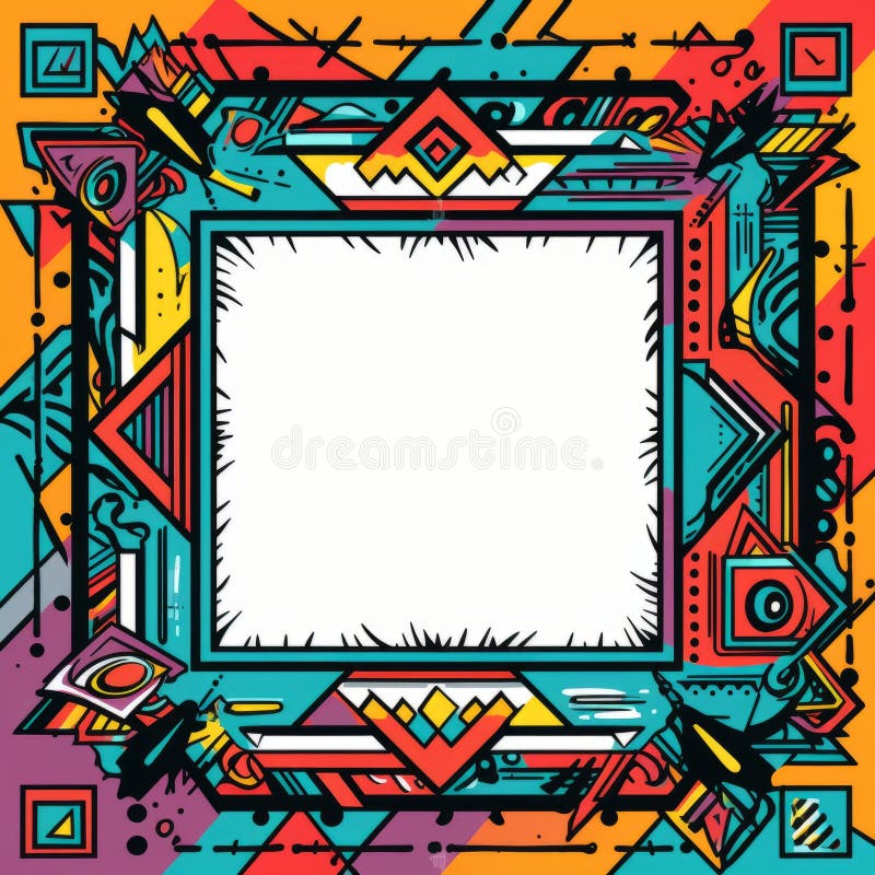 A Colorful Frame with an Abstract Design on it Stock Illustration ...