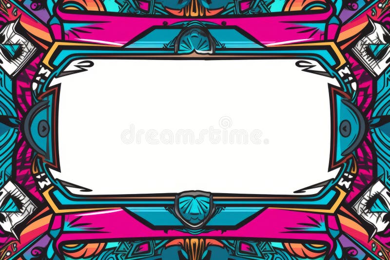 A Colorful Frame with an Abstract Design on it Stock Illustration ...