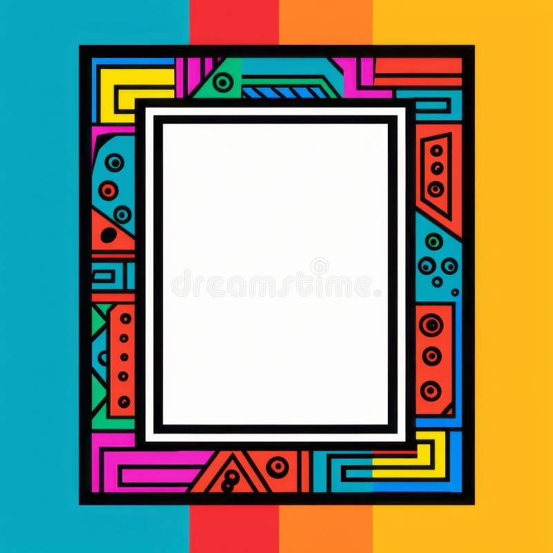 A Colorful Frame with an Abstract Design on it Stock Illustration ...