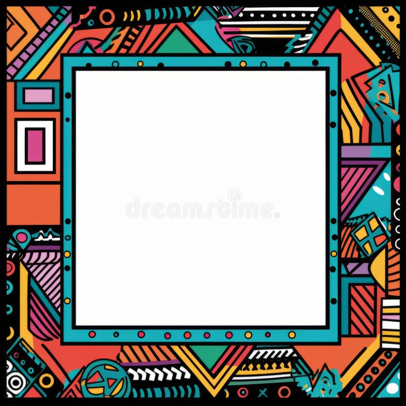 A Colorful Frame with an Abstract Design on it Stock Illustration ...