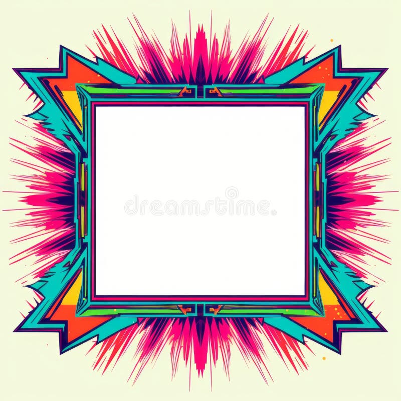 A Colorful Frame with an Abstract Design in the Center Stock ...