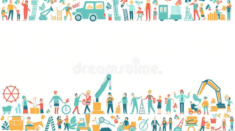 Colorful Frame Border Background for Labor Day Celebrations with ...