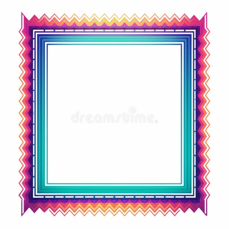 A Colorful Frame with a Chevron Pattern Stock Illustration ...