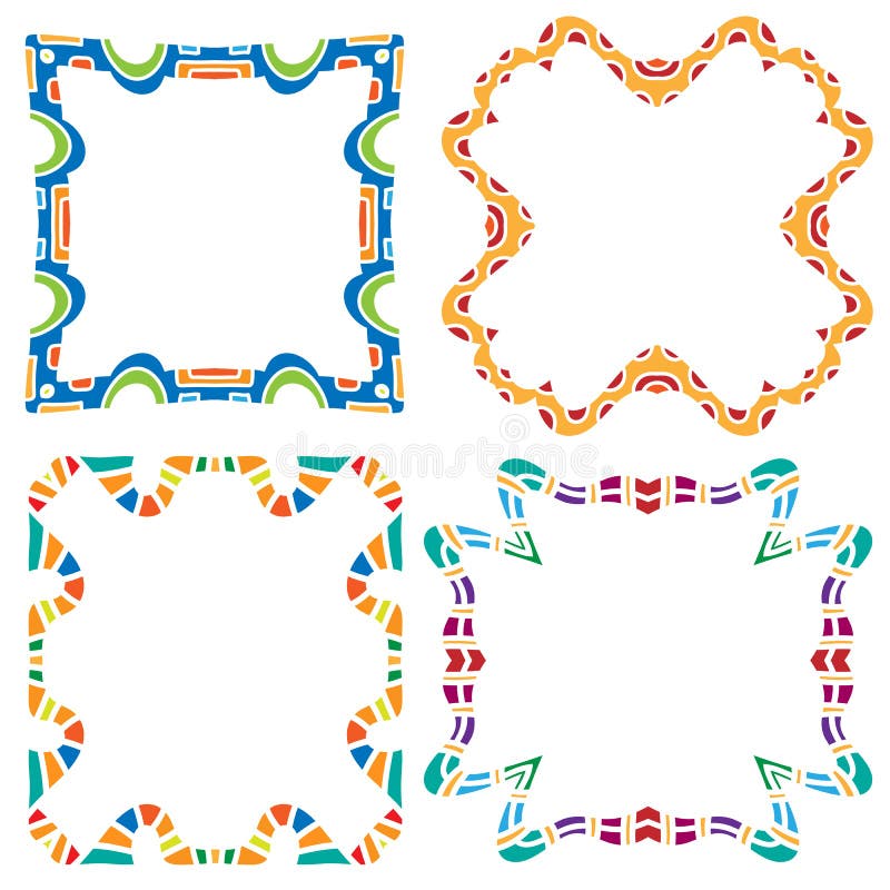 Colorful frame collection stock vector. Illustration of orange - 76799634