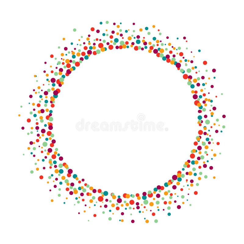 Colorful Frame from Dots on White Background, Vector Illustration Stock ...