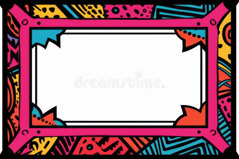 A Colorful Frame with an Empty Space in the Middle Stock Illustration ...