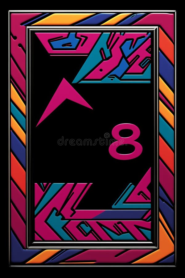 A Colorful Frame with the Number 8 on it Stock Illustration ...