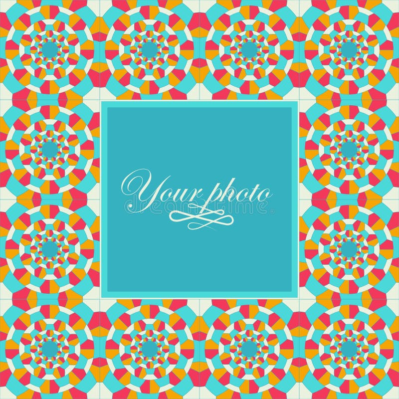 Colorful Frame with a Pattern of Geometric Shapes Stock Vector ...