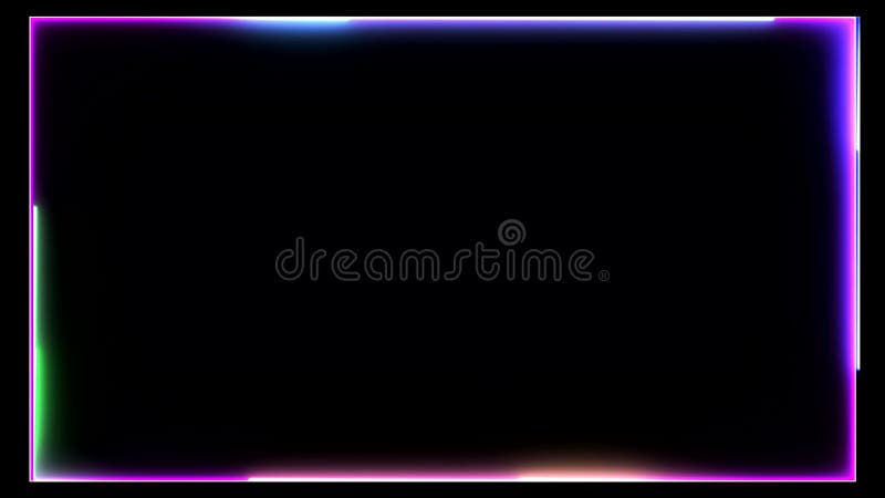 A Colorful Frame - a Rectangle on a Black Background Stock Footage ...