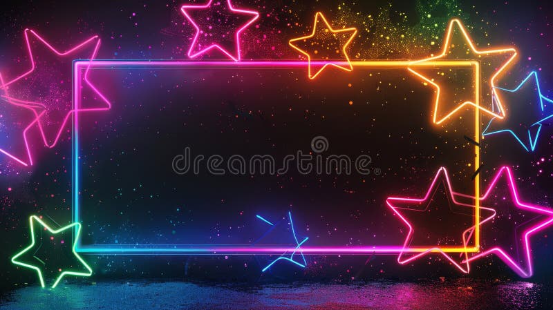 A Colorful Frame with a Star in the Center and Other Stars Surrounding ...