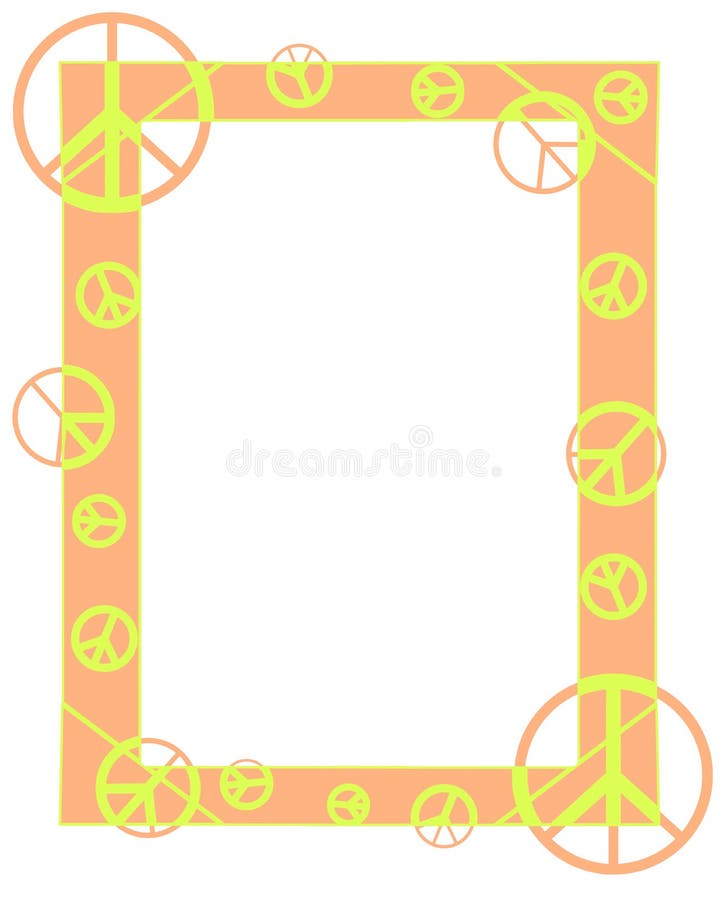 Colorful Frame with Symbol of Peace Isolated Stock Illustration ...