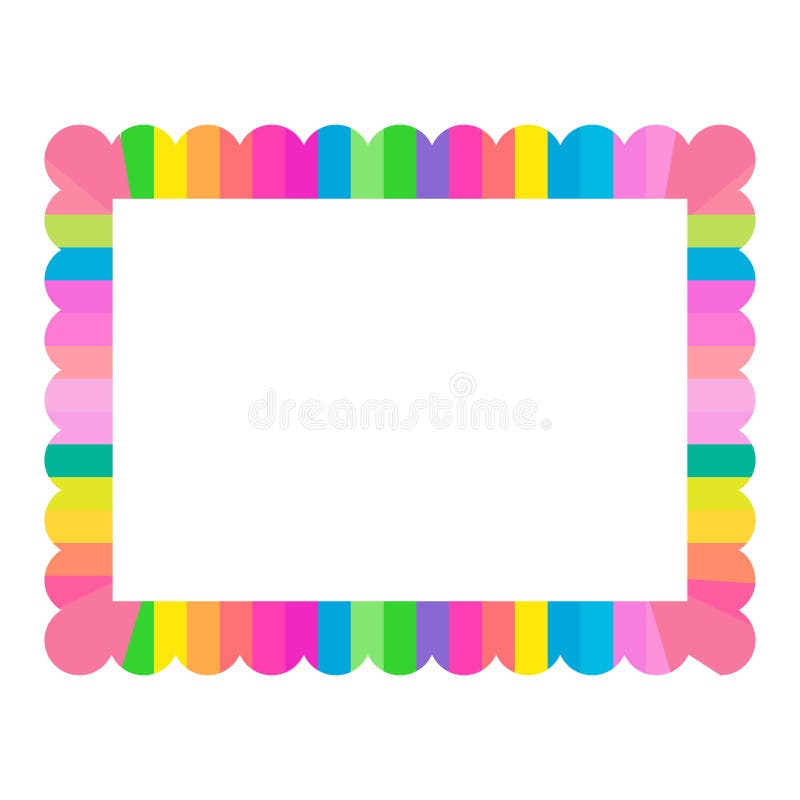 Colorful Frame Vector. Decorative Rainbow Color Border Frame. Isolated ...