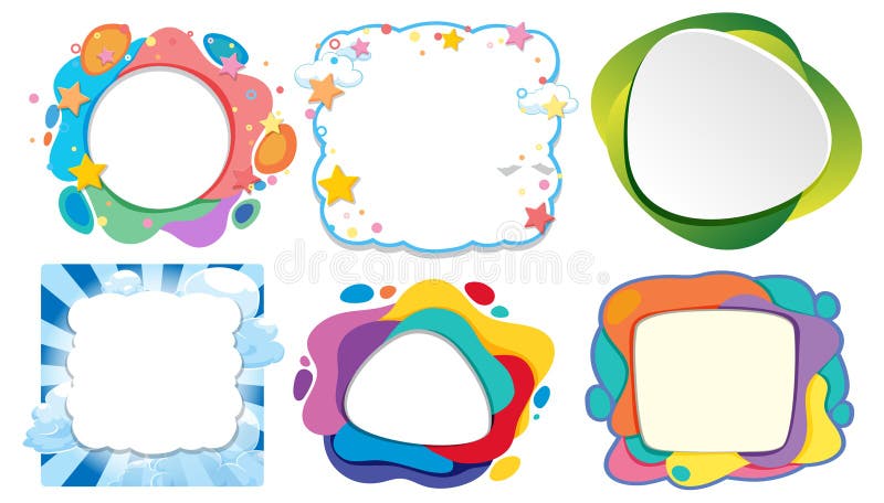 Colorful Frames in Playful Designs Stock Vector - Illustration of ...