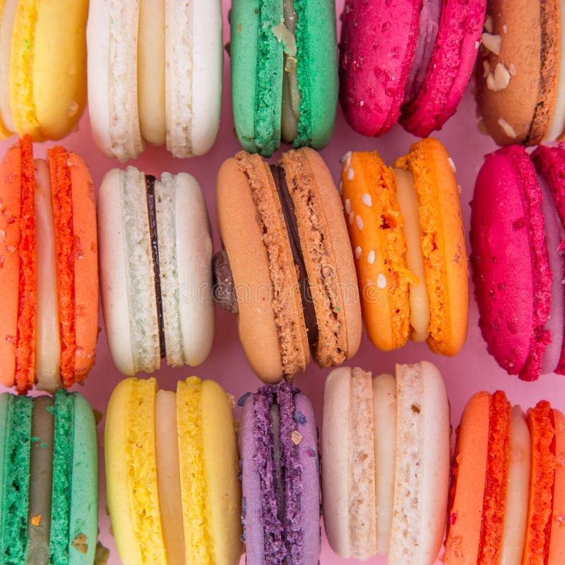 French Macaroons. Three Colorful Macaroons Stock Image - Image of ...