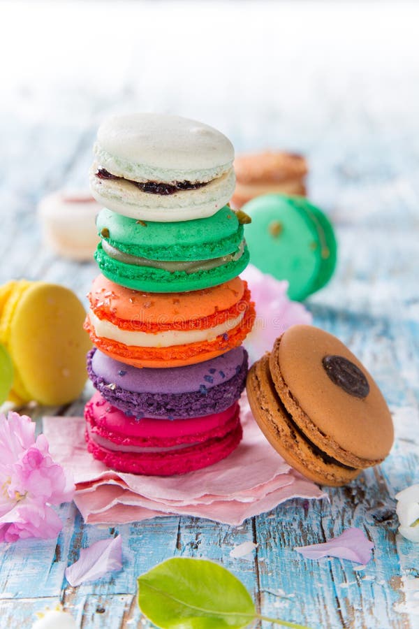 Colorful french macaroons stock image. Image of mint - 40787885