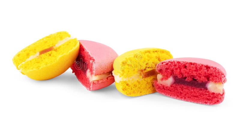 Colorful French Macaroons Collection Isolated on White Stock Image ...