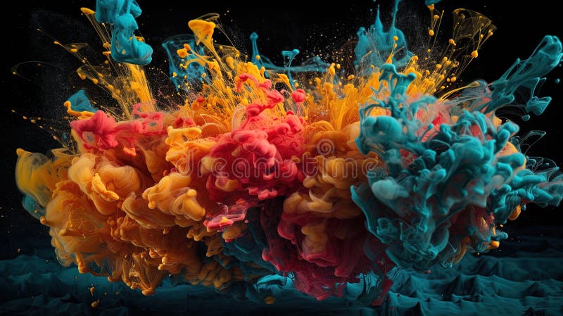 Colorful Frenzy: a Dynamic Explosion of Colors in a 3D Design Stock ...