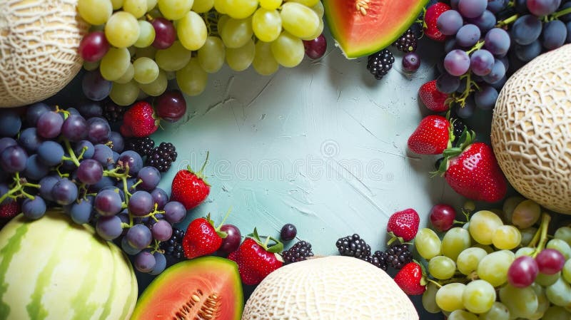 Colorful Fresh Fruit Array on Light Background for Healthy Eating Stock ...