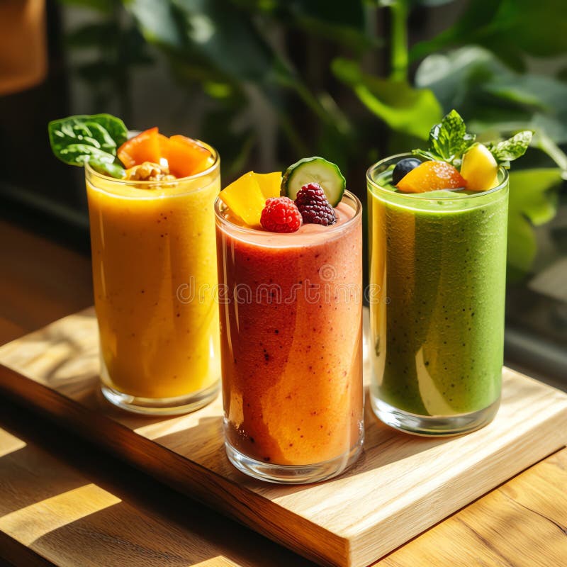Colorful Fresh Fruit Smoothies Stock Image - Image of vitamins ...